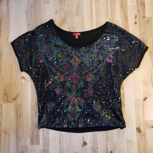 BONGO | Tops | Bongo Sequin Embellished Top Blouse Sz S | Poshmark